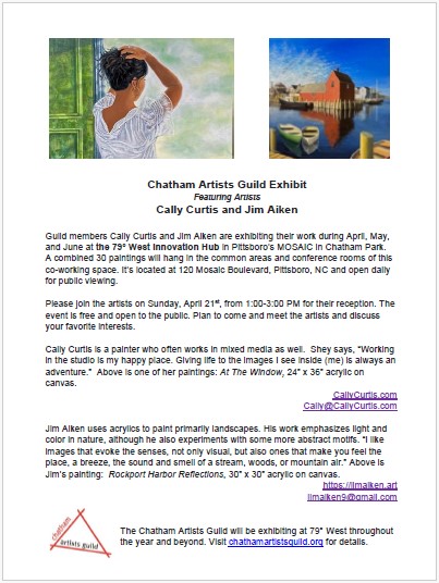 Artists Reception and Exhibit – Cally Curtis